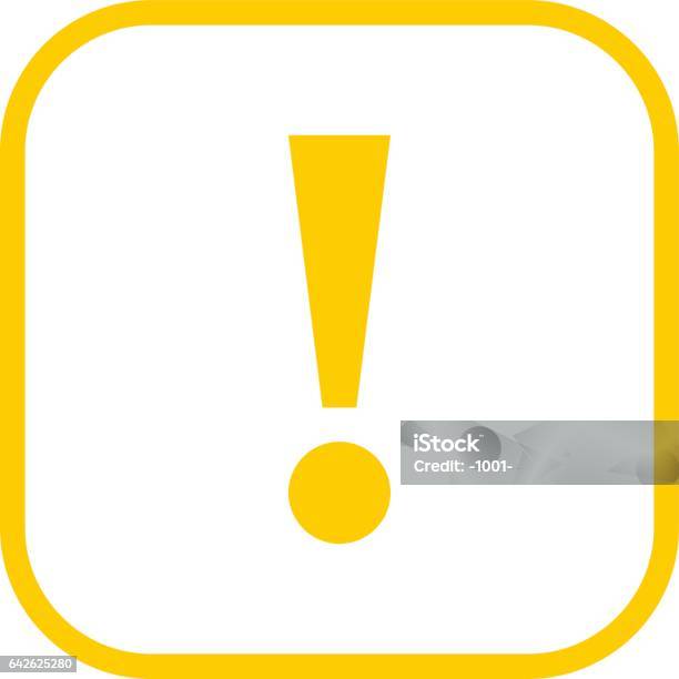 Jaune Carré Point Dexclamation Icône Avertissement Signe Attention