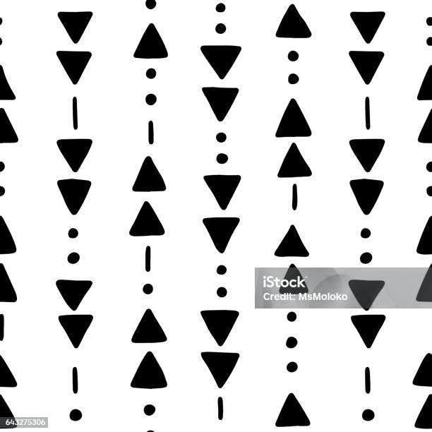Pola Suku Geometris Yang Digambar Dengan Tangan Yang Mulus Dengan