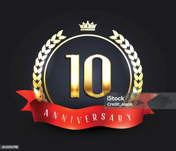 Striscione Per Dieci Anni Logo Del Decimo Anniversario Con Nastro ... Striscione Per Dieci Anni Logo Del Decimo Anniversario Con Nastro ...