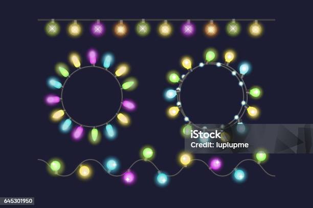 Bola Lampu Karang Natal Bersinar Untuk Desain Kartu Ucapan Liburan Xmas ... Bola Lampu Karang Natal Bersinar Untuk Desain Kartu Ucapan Liburan Xmas ...