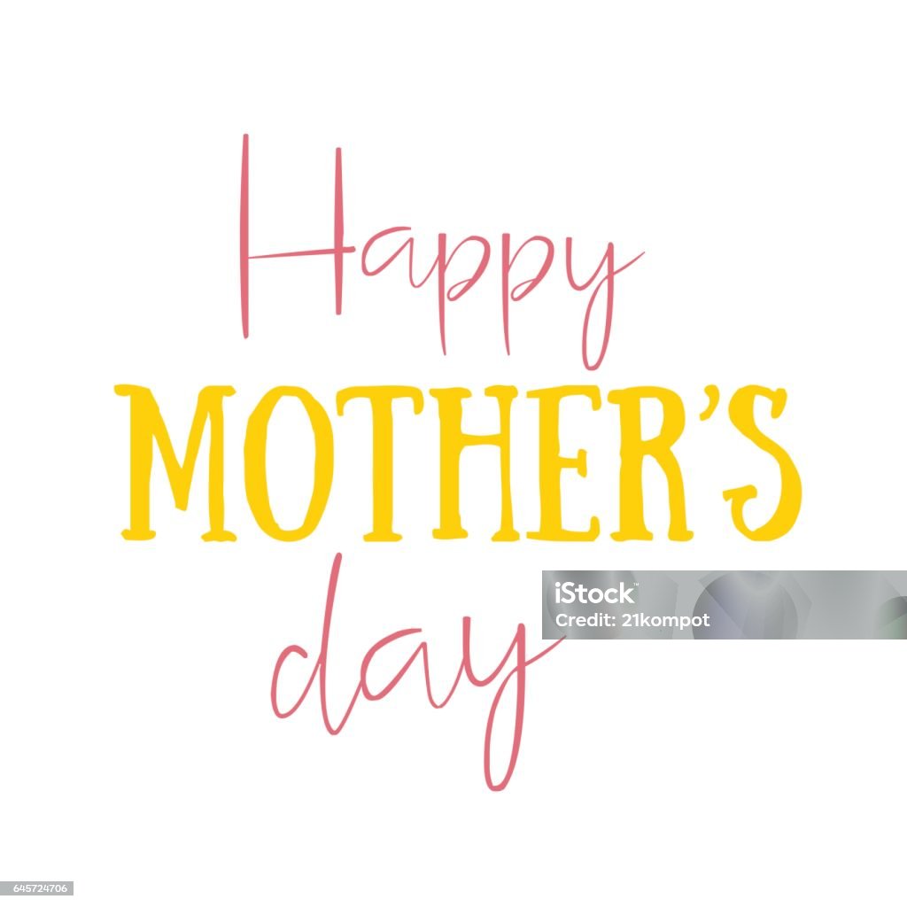 Happy Mothers Day Retro Calligraphic Design Element Stock Illustration