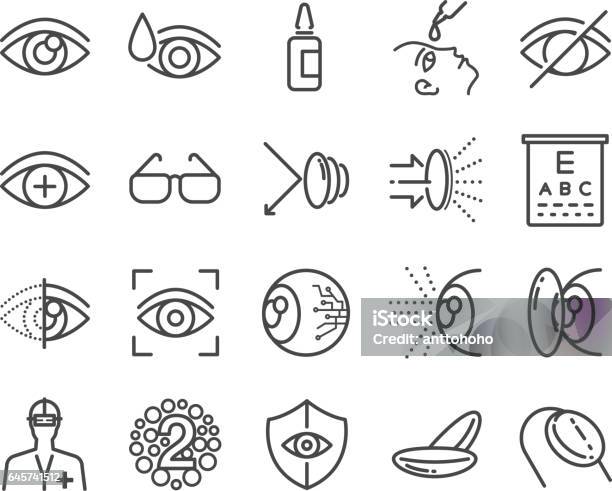 Ilustración De Cuidado Del Ojo Y Sistema Óptico De Los Iconos Y Más