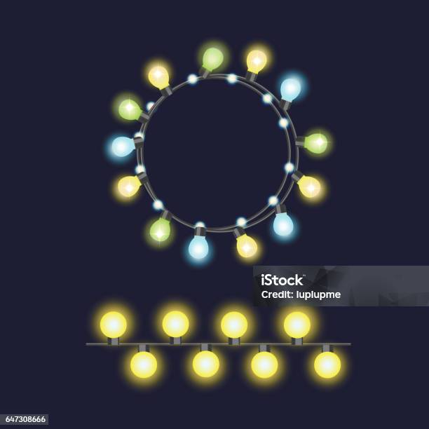 Bola Lampu Karang Natal Bersinar Untuk Desain Kartu Ucapan Liburan Xmas ... Bola Lampu Karang Natal Bersinar Untuk Desain Kartu Ucapan Liburan Xmas ...
