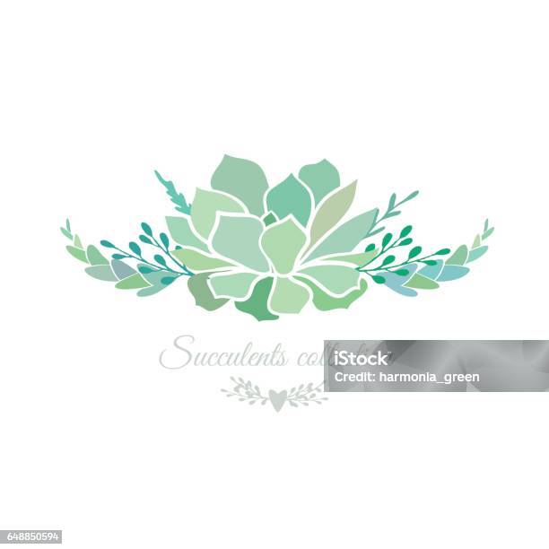 Succulents와 꽃 조성 선인장에 대한 스톡 벡터 아트 및 기타 이미지 선인장 실내 장식 프레임 Istock