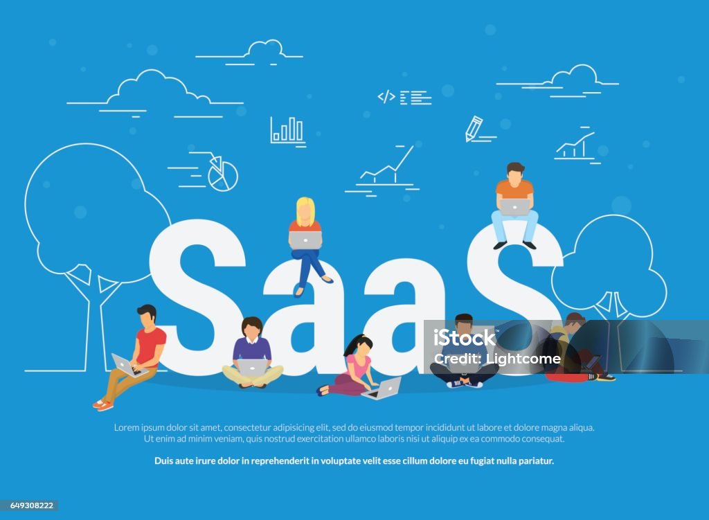 Saas 개념 그림 디지털 전환에 대한 스톡 벡터 아트 및 기타 이미지 디지털 전환 벡터 소셜 네트워킹 Istock