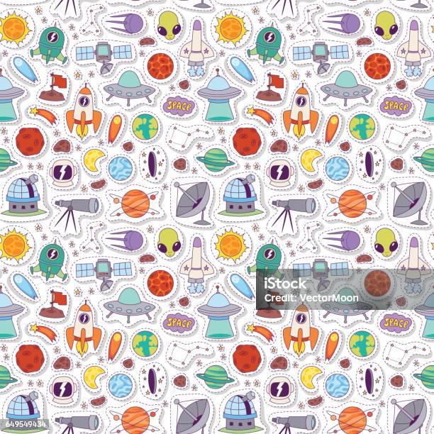 Astronomy Icons Stickers Vector Set Seamless Pattern Stock Illustration ... Astronomy Icons Stickers Vector Set Seamless Pattern Stock Illustration ...