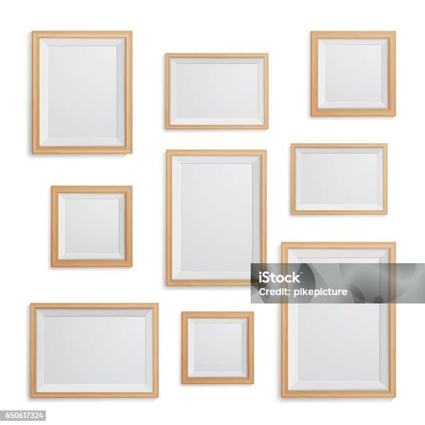Set Vektor Bingkai Foto Realistis Koleksi Kosong Kosong Bingkai Gambar