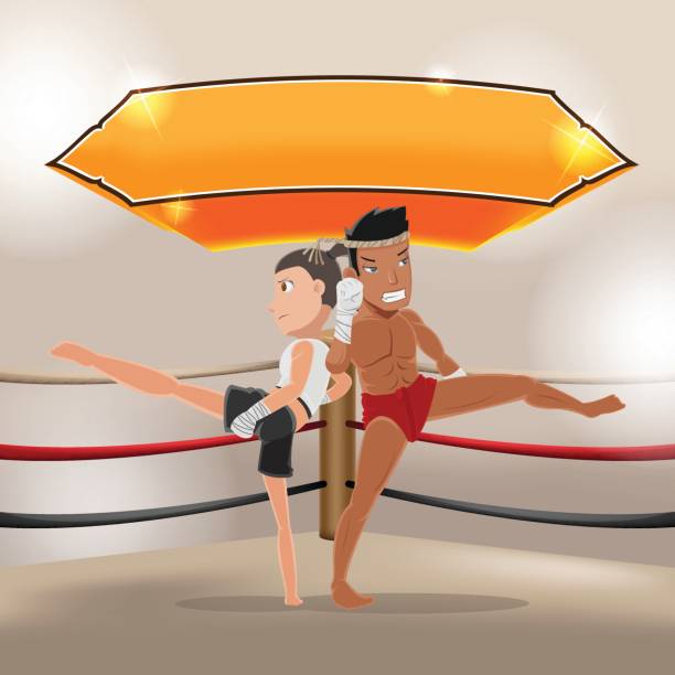 40 Asian Woman Kickboxing Illustrations Royalty Free Vector Graphics