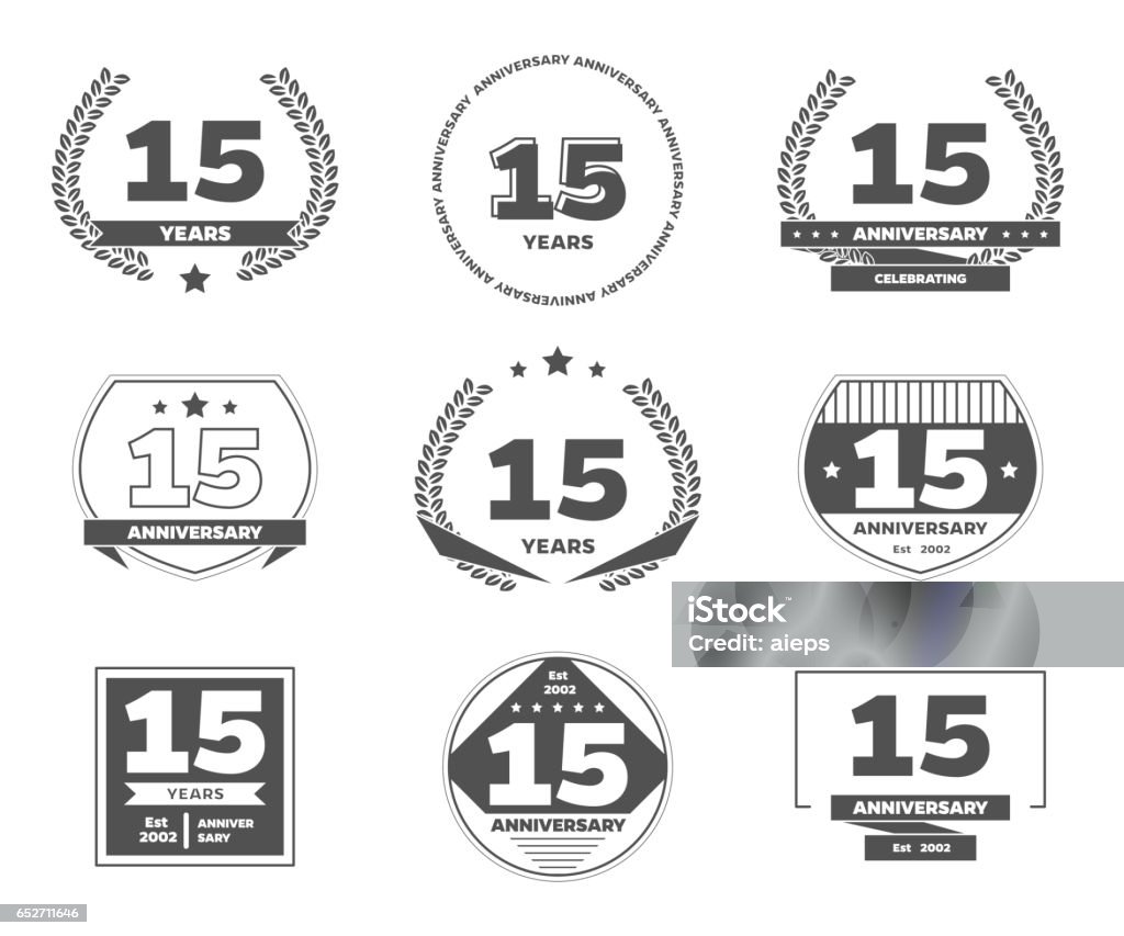 Vijftien Jaar Verjaardag Logo 15e Verjaardag Vintage Logo Set ... Vijftien Jaar Verjaardag Logo 15e Verjaardag Vintage Logo Set ...
