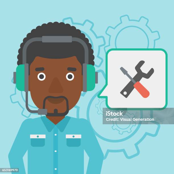 Technical Support Operator Vector Illustration Stock Illustration ... Technical Support Operator Vector Illustration Stock Illustration ...