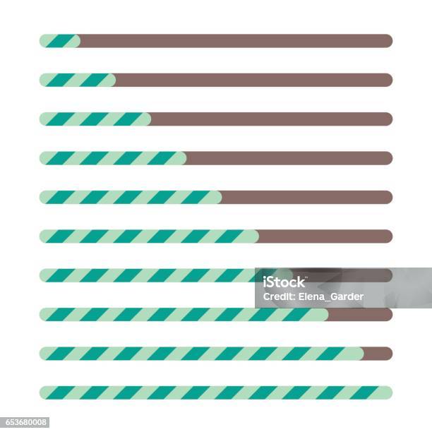 Progress Bar Set Loading Status Bar Vector Web Indicator Process 2046