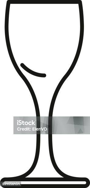 Icône Du Verre Verre Vodka Noir Contour Sur Fond Blanc De Lillustration