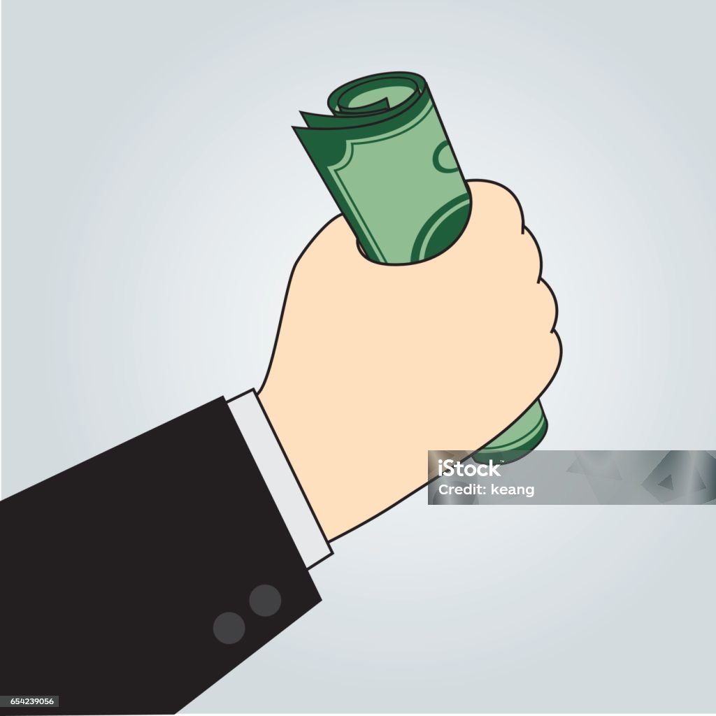 Ilustración De Mano Agarrando Dinero Y Más Vectores Libres De Derechos De Actividades Bancarias