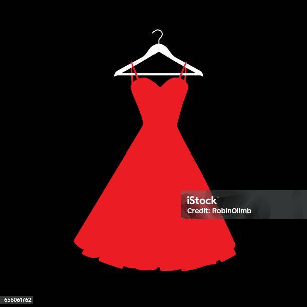 Gaun Merah Pada Ikon Gantungan Ilustrasi Stok Unduh Gambar Sekarang