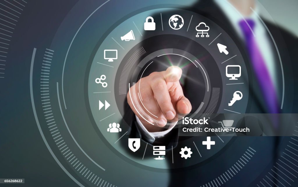 Business Man Touch Screen Concept Network Stock Photo - Download Image ... Business Man Touch Screen Concept Network Stock Photo - Download Image ...