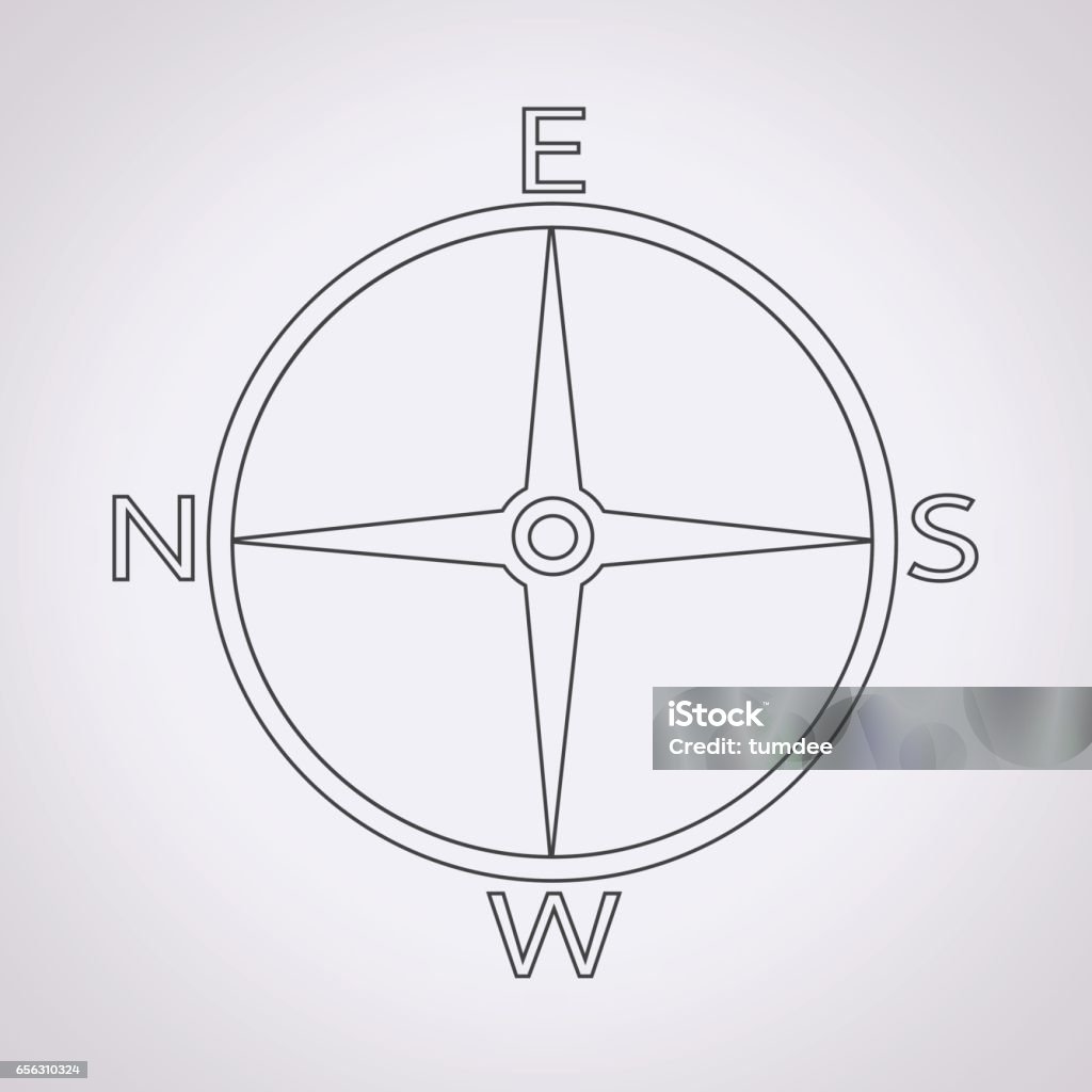 Direction Compass Icon Stock Illustration Download Image Now Art Cartography Design Istock
