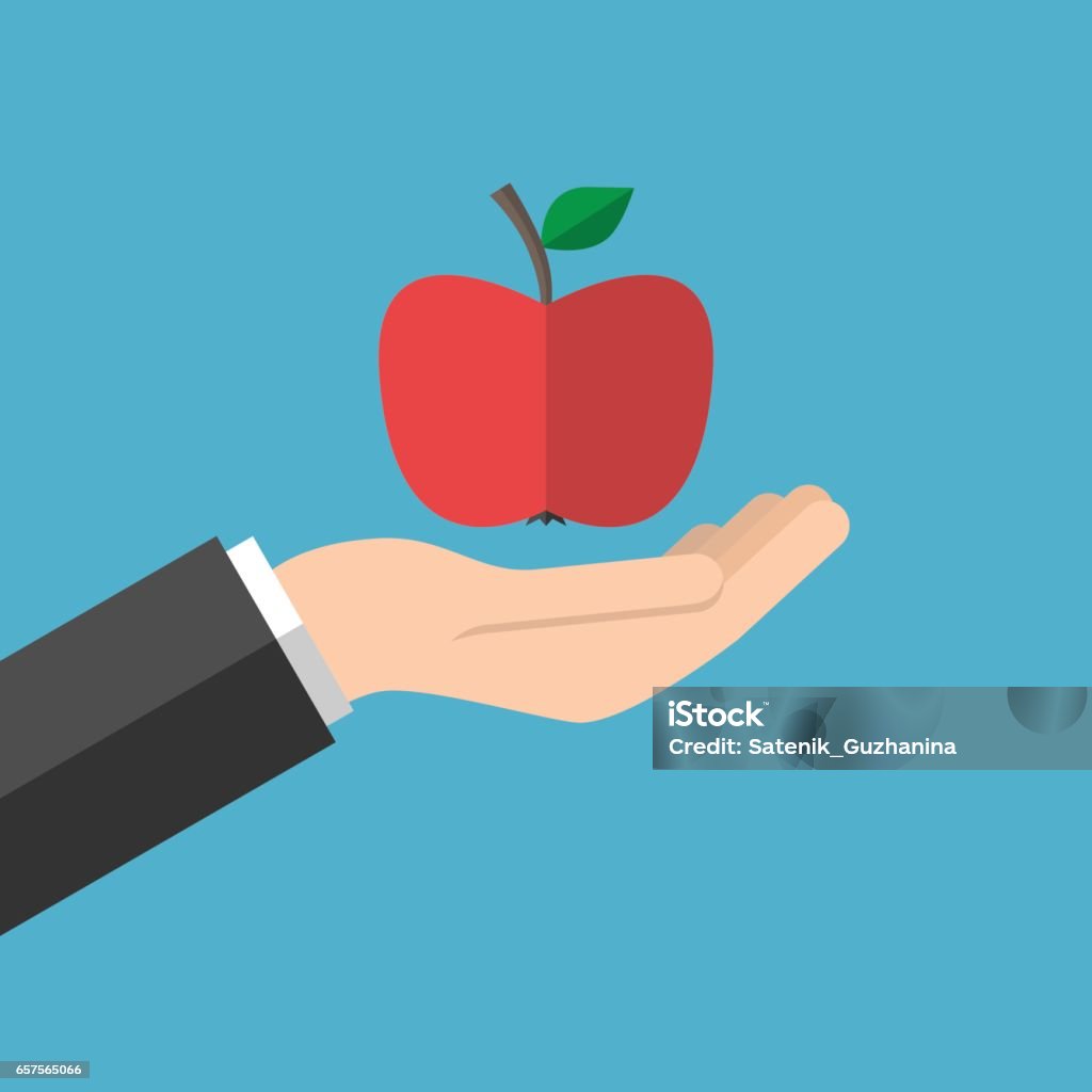 Hand Holding Red Apple Stock Illustration Download Image Now Apple