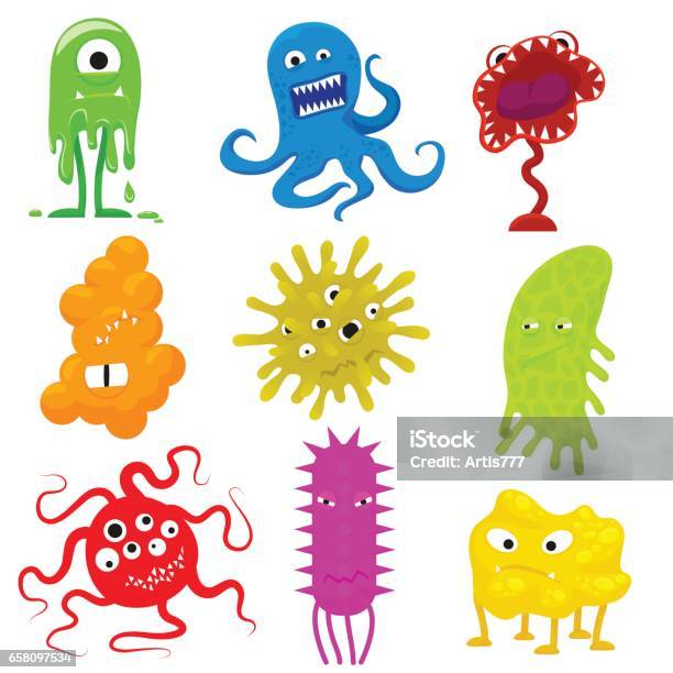Vektor Kartun Bakteri Jahat Kuman Set Virus Lucu Agresif Marah ... Vektor Kartun Bakteri Jahat Kuman Set Virus Lucu Agresif Marah ...