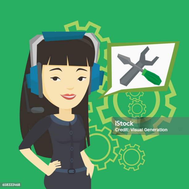 Technical Support Operator Vector Illustration Stock Illustration ... Technical Support Operator Vector Illustration Stock Illustration ...