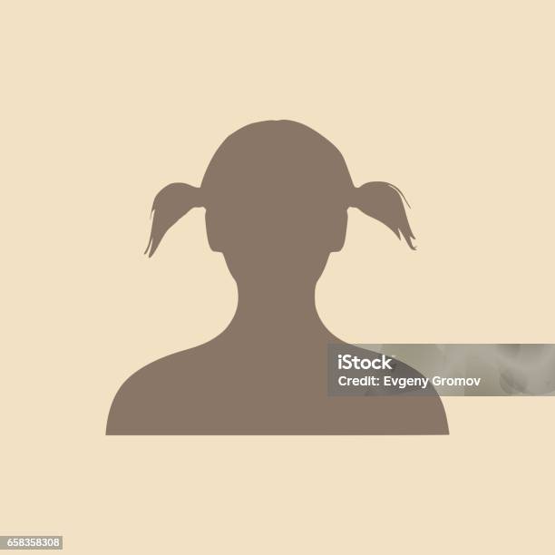 Ilustración De Silueta De Una Cabeza De Mujer Cara Vista De Perfil Y