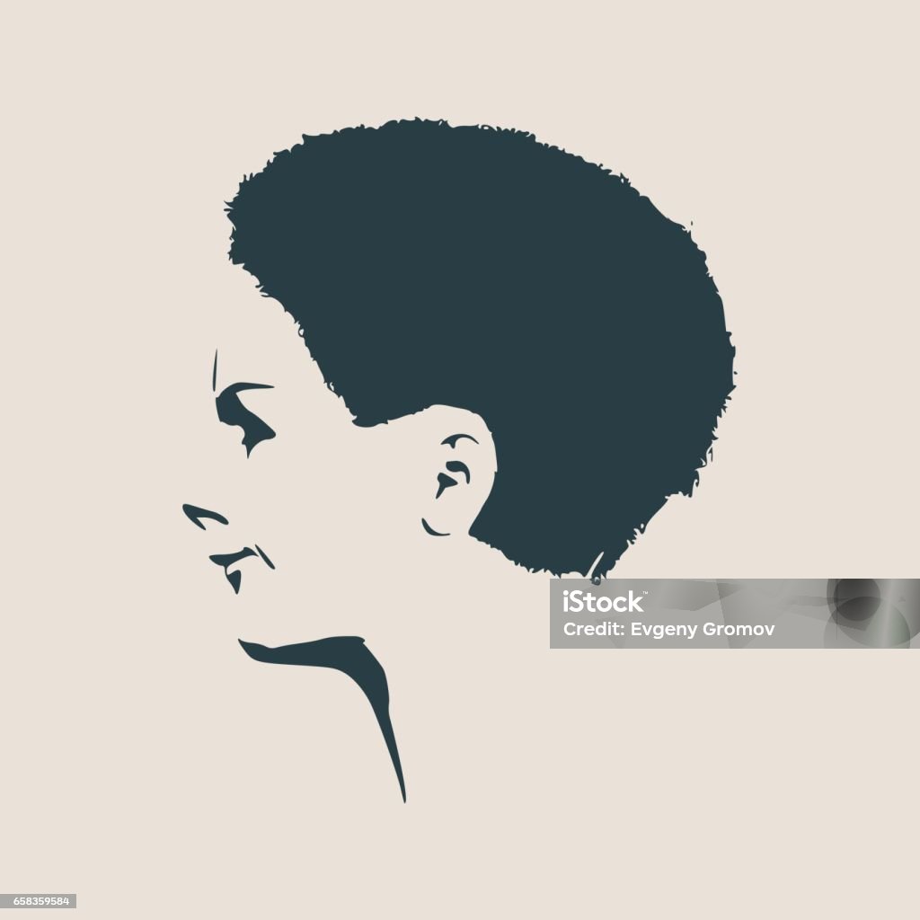 Ilustración De Silueta De Una Cabeza De Mujer Cara Vista De Perfil Y