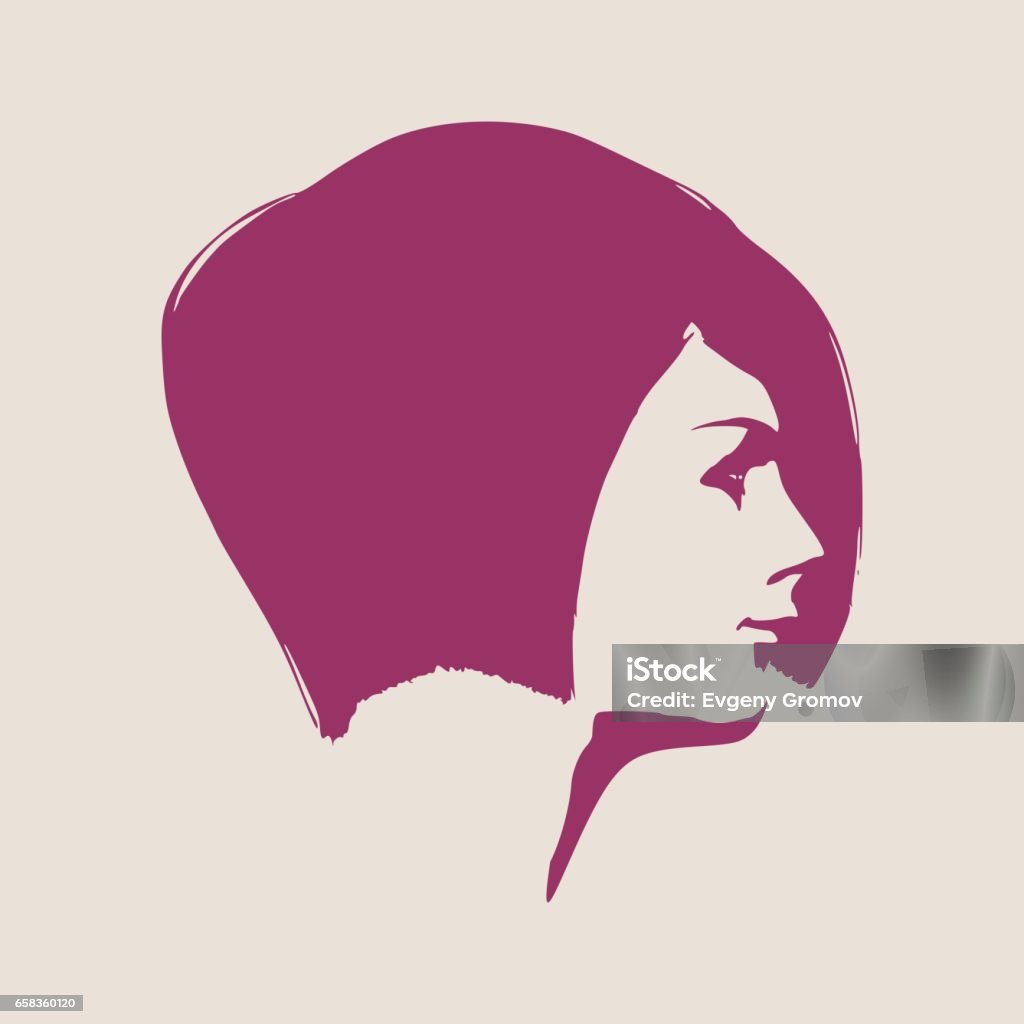 Ilustración De Silueta De Una Cabeza De Mujer Cara Vista De Perfil Y