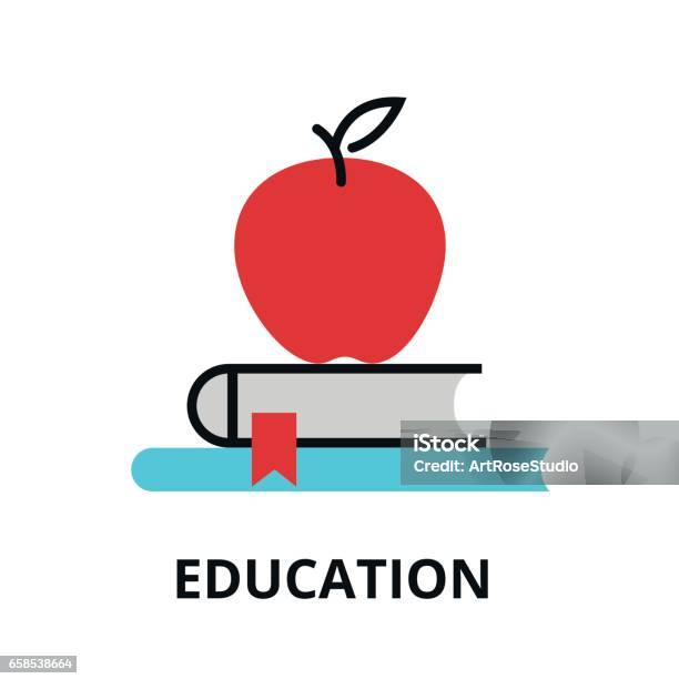 Icône De Léducation Illustration Vectorielle Moderne Ligne Plate
