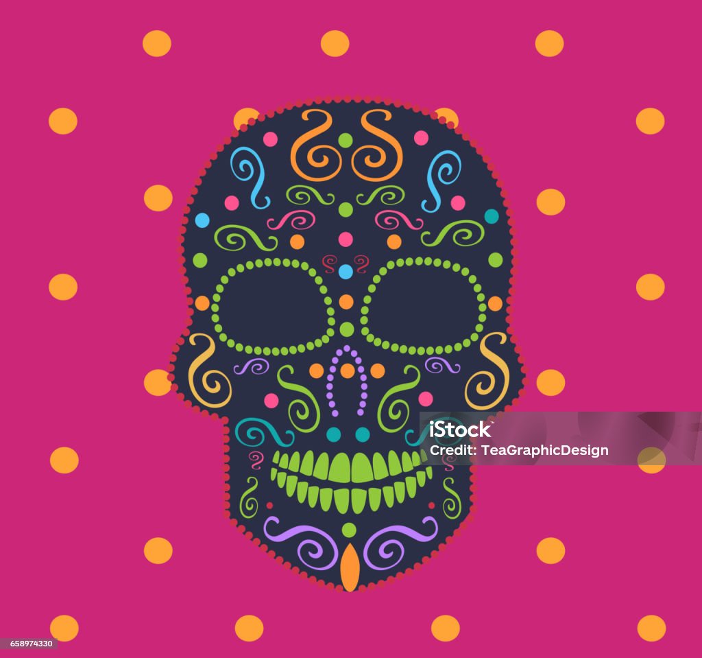 Skull Vector Ornament For Fashion Design Pattern Or Background Stock