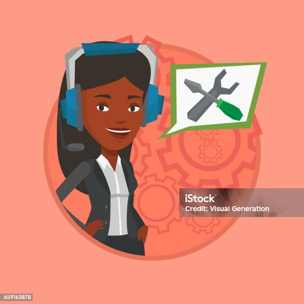 Technical Support Operator Vector Illustration Stock Illustration ... Technical Support Operator Vector Illustration Stock Illustration ...