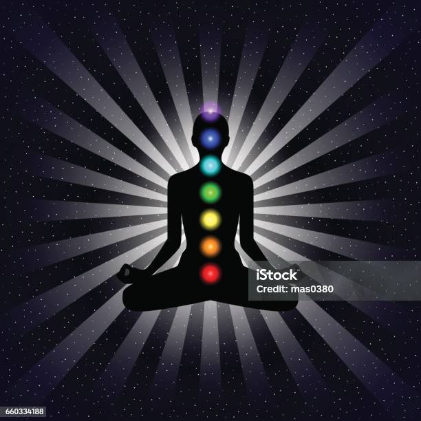 Konsep Desain Meditasi Vektor Siluet Dalam Posisi Teratai Dengan Tujuh ... Konsep Desain Meditasi Vektor Siluet Dalam Posisi Teratai Dengan Tujuh ...