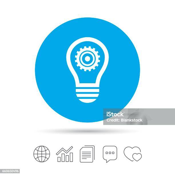 Ilustración De Señal Icono Bombilla De Luz Bombilla Con Engranaje