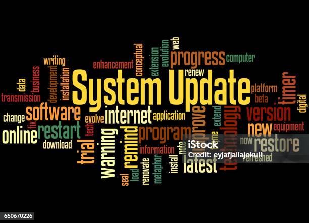 Ilustración de Actualización Del Sistema Concepto De Nube De Word 4 y ... Ilustración de Actualización Del Sistema Concepto De Nube De Word 4 y ...