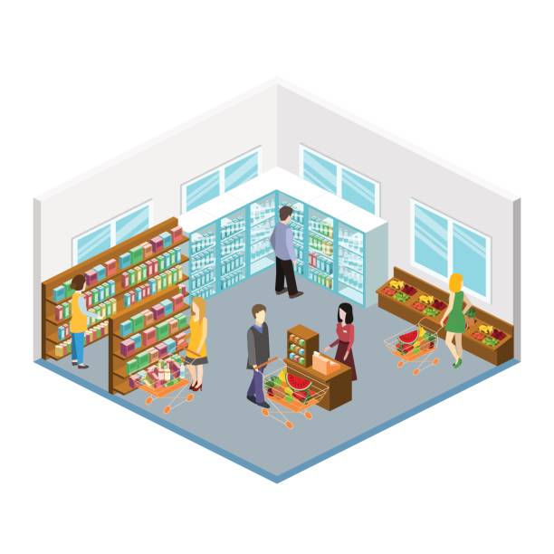 50 Supermarket Aisles 3d Stock Illustrations Royalty Free Vector