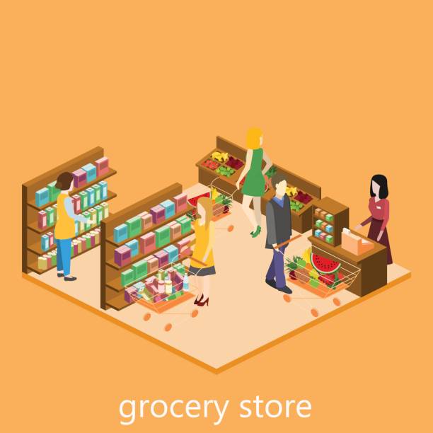 50 Supermarket Aisles 3d Stock Illustrations Royalty Free Vector