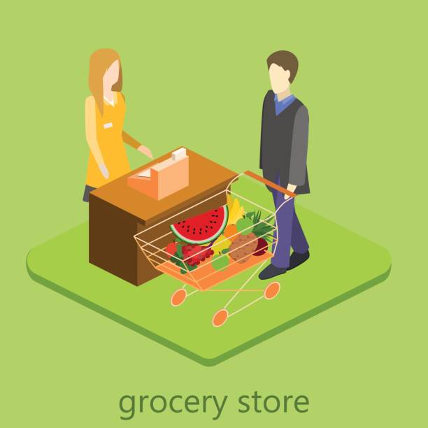 Supermarket Aisles 3d Illustrations Royalty Free Vector Graphics