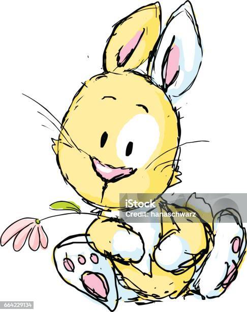 Dessin Animé Mignon De Lapin Disolement Sur Le Fond Blanc Vecteur