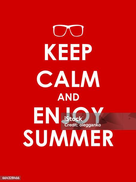 Keep Calm And Enjoy Summer Creative Poster Concept Card Of Invi Stock
