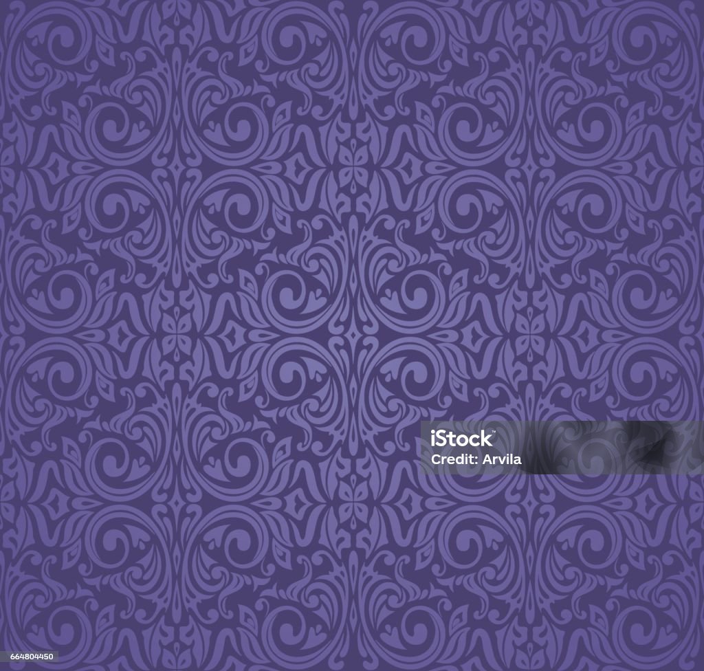 Violet Purple Floral Vintage Seamless Pattern Background Stock