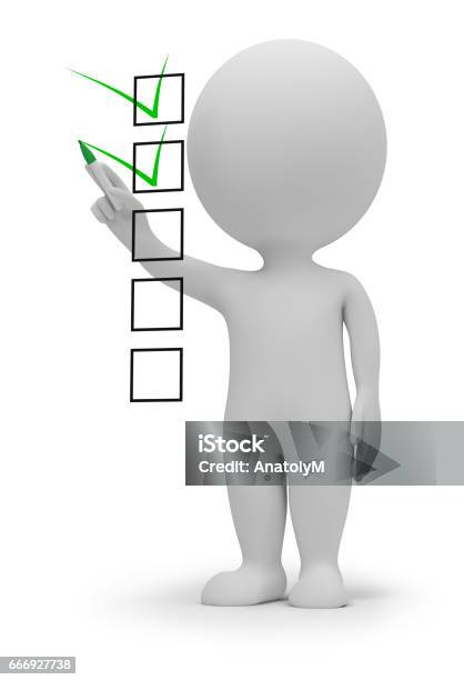 3 D 작은가 직원관리체크리스트 3차원 형태에 대한 스톡 벡터 아트 및 기타 이미지 3차원 형태 퍼펫인형 흰색 Istock