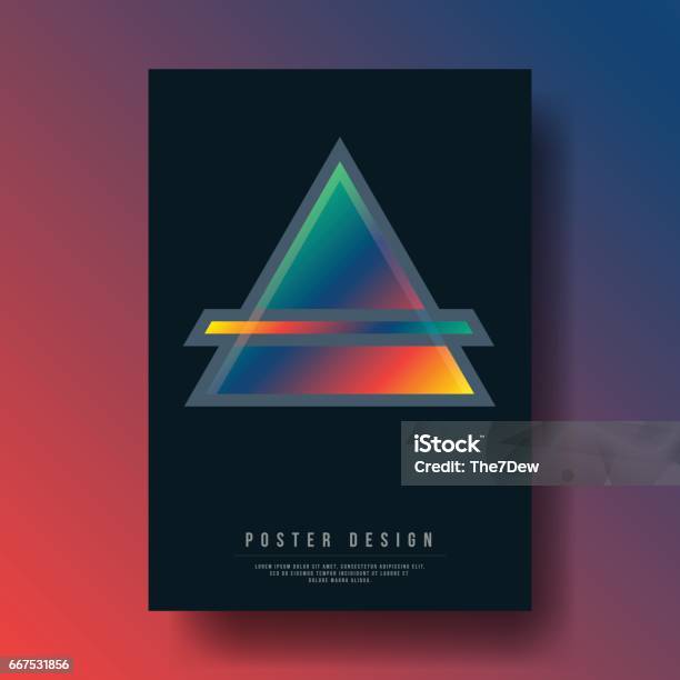 Desain Sampul Bentuk Segitiga Geometris Abstrak Templat Ilustrasi
