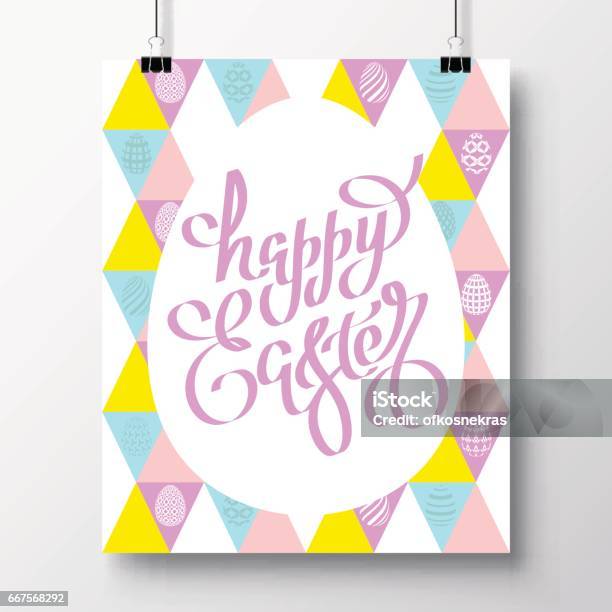Poster Dengan Frasa Tulisan Tangan Paskah Bahagia Dan Pola Mulus Dengan ... Poster Dengan Frasa Tulisan Tangan Paskah Bahagia Dan Pola Mulus Dengan ...