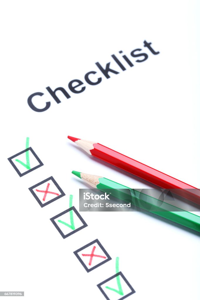 Check Boxes On White Paper Stock Photo - Download Image Now - Business
