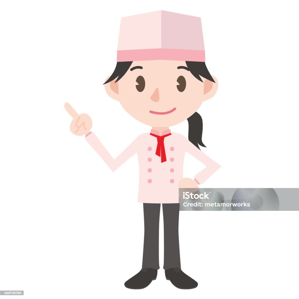 Junge Frau Koch Cartoon Charakter Zeigende Handzeichen Clipart Stock ... Junge Frau Koch Cartoon Charakter Zeigende Handzeichen Clipart Stock ...