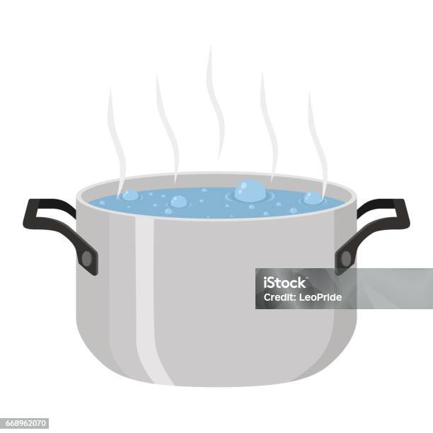 Sup Rebus Dalam Panci Makanan Panas Dengan Sayuran Daging Ilustrasi