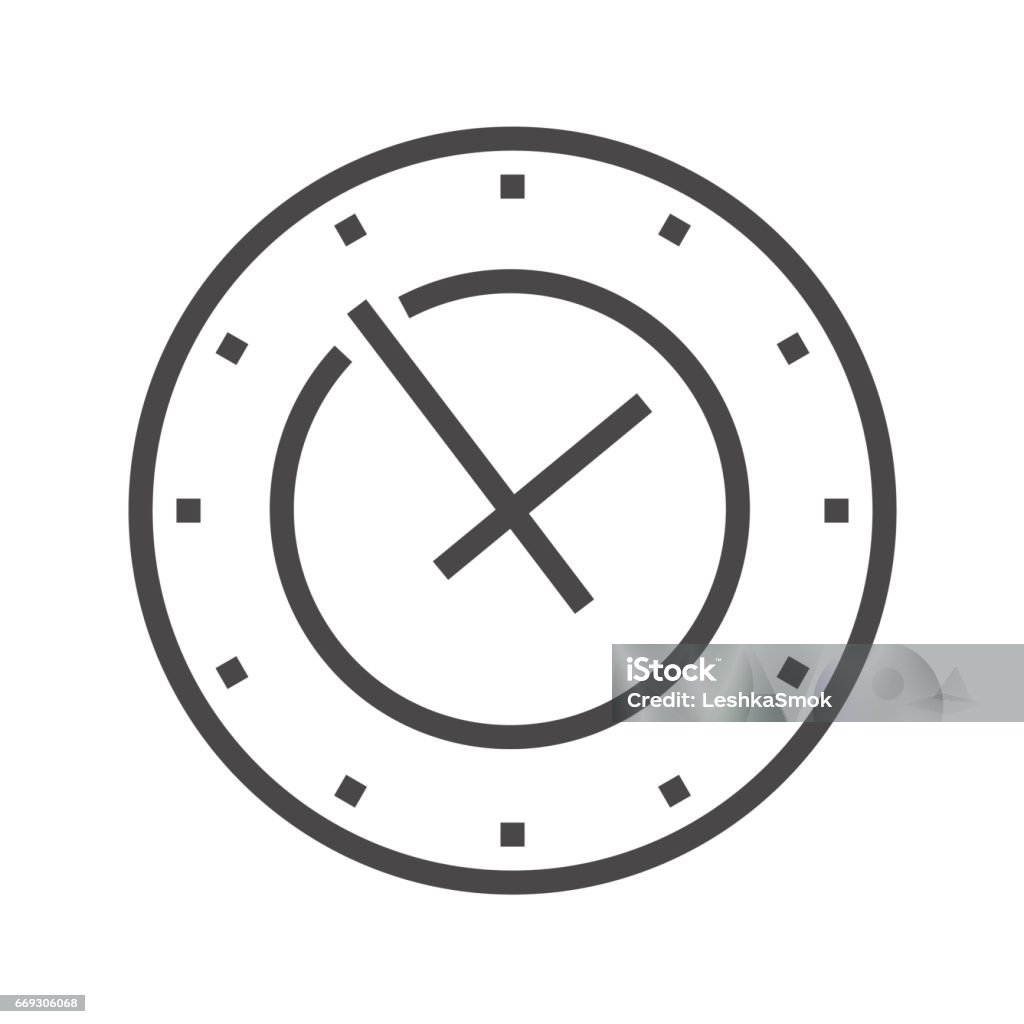 Clock Thin Line Vector Icon Stock Illustration - Download Image Now ... Clock Thin Line Vector Icon Stock Illustration - Download Image Now ...