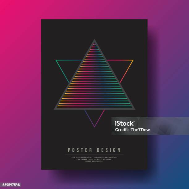 Desain Sampul Bentuk Segitiga Geometris Abstrak Templat Ilustrasi