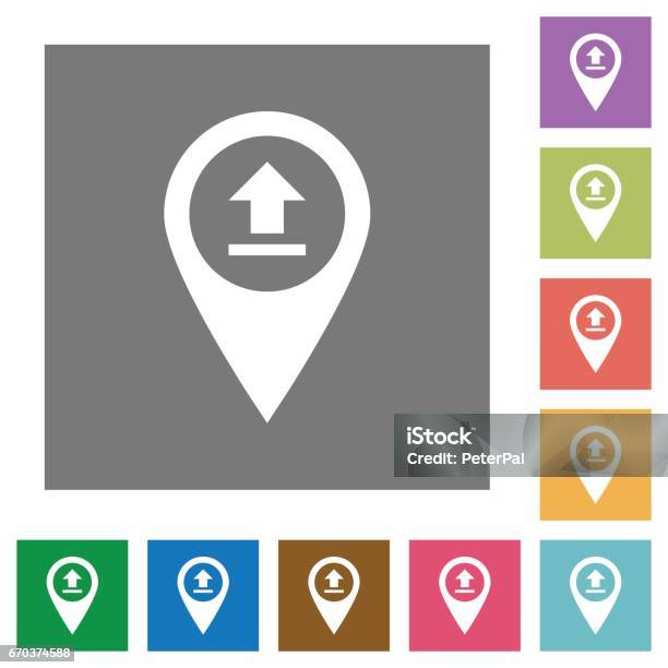 Gps 지도 위치를 업로드 플랫 아이콘 광장 겨자에 대한 스톡 벡터 아트 및 기타 이미지 겨자 교환 그래픽 사용자