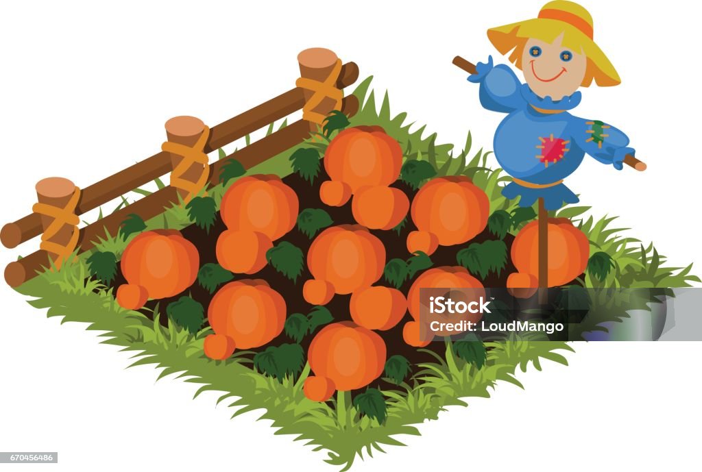 Isometrik Kartun Tempat Tidur Kebun Sayur Dengan Scarecrow Lucu Ditanam ... Isometrik Kartun Tempat Tidur Kebun Sayur Dengan Scarecrow Lucu Ditanam ...