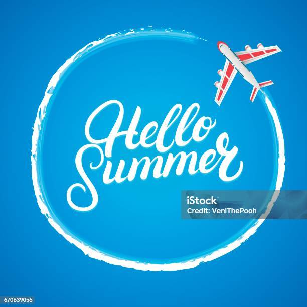 Halo Summer Tangan Ditulis Huruf Dan Pesawat Di Langit Ilustrasi Stok ... Halo Summer Tangan Ditulis Huruf Dan Pesawat Di Langit Ilustrasi Stok ...