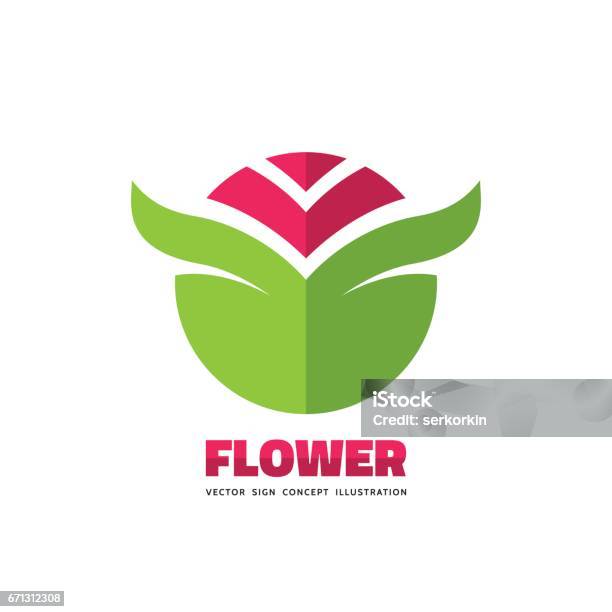 Bunga Dengan Daun Hijau Ilustrasi Konsep Logo Bisnis Vektor Tanda ... Bunga Dengan Daun Hijau Ilustrasi Konsep Logo Bisnis Vektor Tanda ...